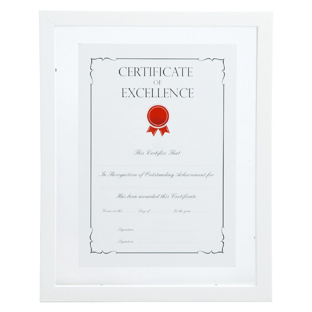 A4 Floating Certificate Frame White | Officeworks