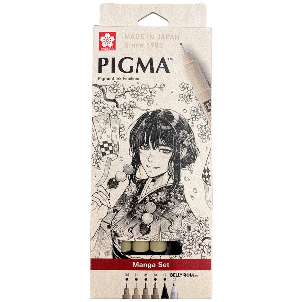 Sakura Pigma Micron Manga Fineliners Assorted Sizes Black 6PK | Officeworks