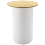 Rapidline High Drum Table 900mm Oak and White | Officeworks