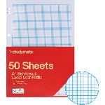 50 Pack Studymate A4 70gsm 2mm Graph Loose Leaf Refills | Officeworks