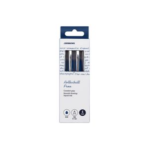 J.Burrows Rollerball Pens 0.7mm Blue 4 Pack | Officeworks