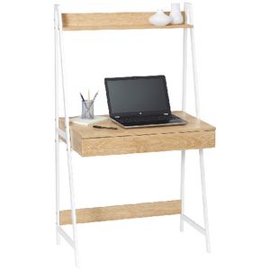 Koge Hutch 1 Drawer 800mm Desk Oak White Officeworks