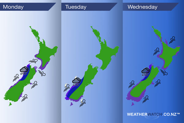 Strong winds – NZ’s Weather Highlights for next 3 days | WeatherWatch ...