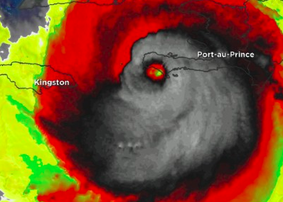 Spooky skull shows up in Hurricane Matthew satellite image ...