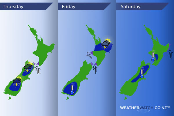 InfoGraphic: The main Weather Highlights across NZ for next 3 days ...