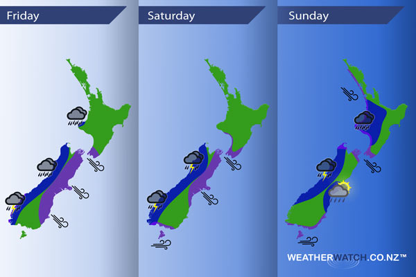 InfoGraphic: The main Weather Highlights across NZ for next 3 days ...