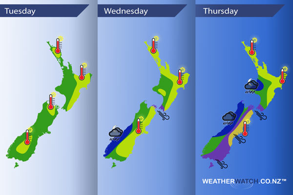 InfoGraphic: The main Weather News Highlights across NZ for next 3 days ...