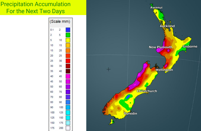 NZ: Rain and Snow accumulation maps for the next 2 days | WeatherWatch ...