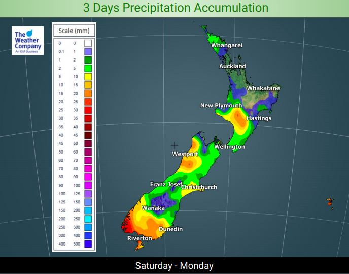 3 day Rainfall Accumulation Map for NZ | WeatherWatch - New Zealand's ...