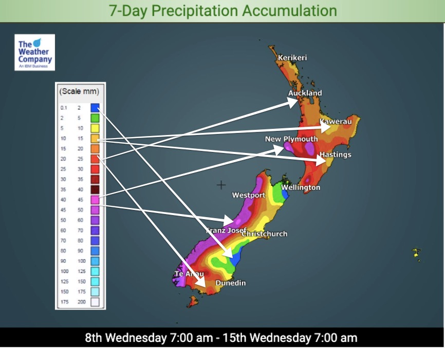 Windy Wednesday brings colder change. 7 day rainfall outlook + today’s ...