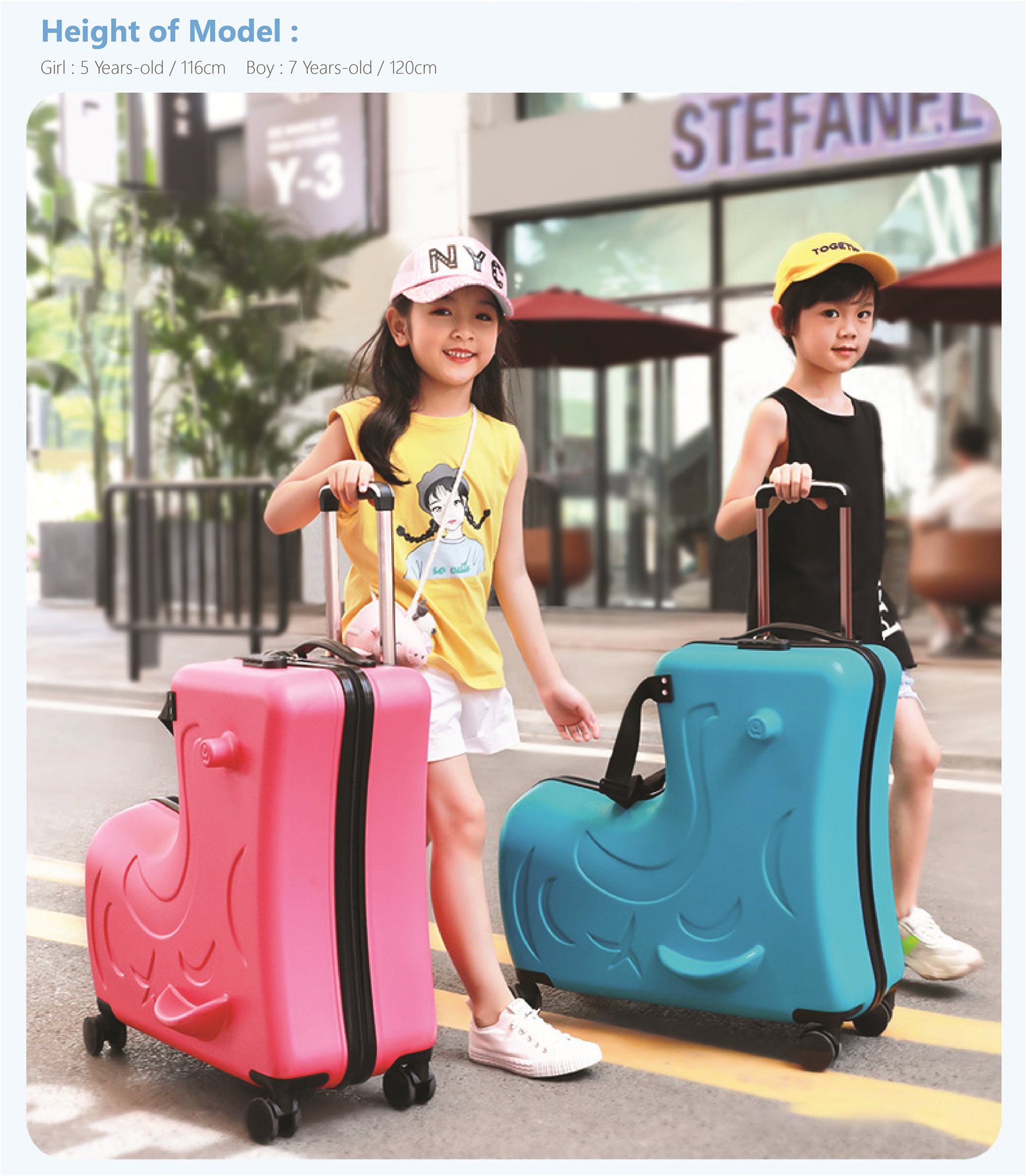 Kids Riding Travel Suitcase Trolley with Wheels – ottostore