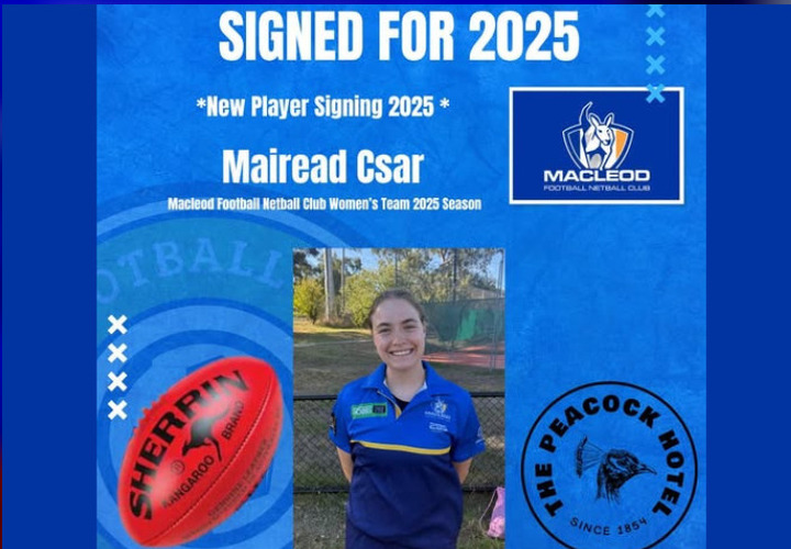 Mairead Cs Joins Macleod FC Women's Team Ahead of Pre-Season