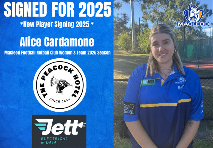 Macleod FC Women's Team Welcomes Alice Cardamone