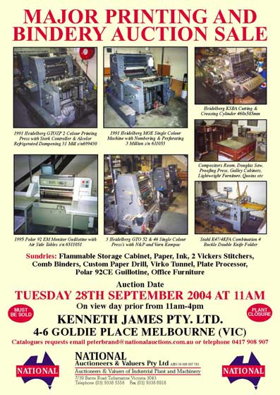 Long established Melbourne printer goes to auction - Print21